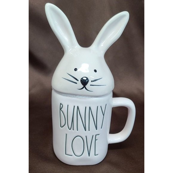 Rae Dunn | Kitchen | Rae Dunn Bunny Love W Topper Mug Cup New Soft Pink ...